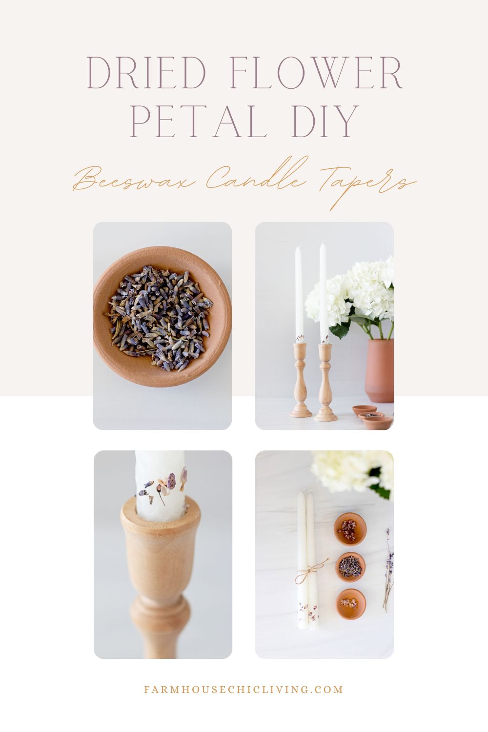 DIY Dried Flower Candle Tapers- Quick Dried Flower Craft