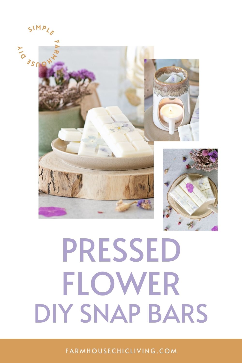 Pressed Flower DIY Wax Melt Snap Bars